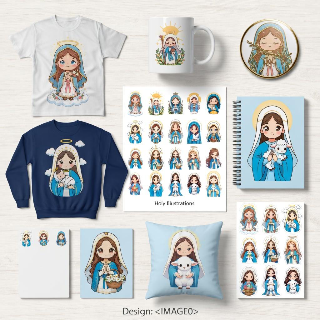 23 Cute Virgin Mary Chibi PNG Clipart, Mother Mary Illustration, Kawaii ...