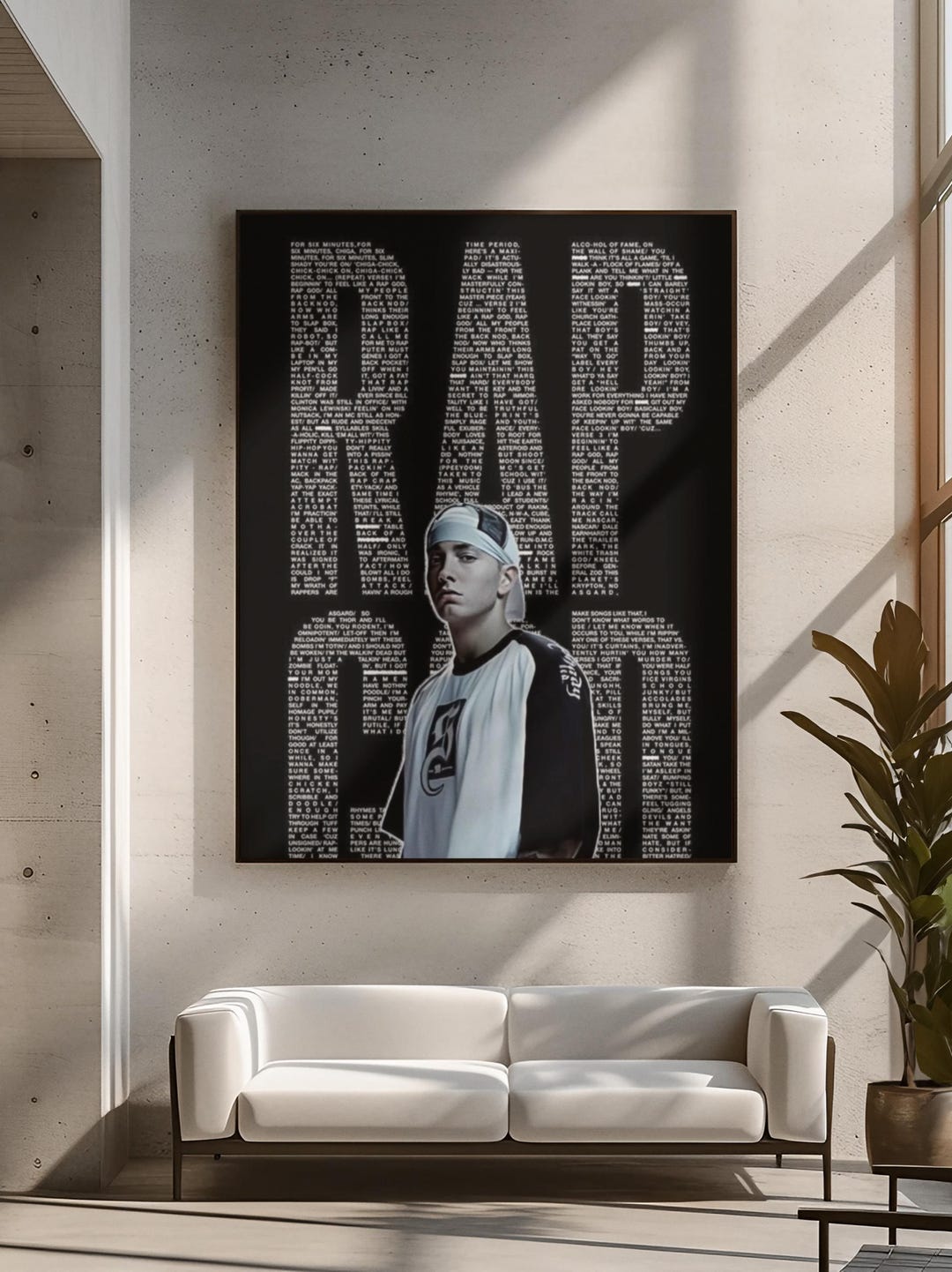 Slim Shady Printable Digital Poster | Minimalist Rap Poster | Black and ...