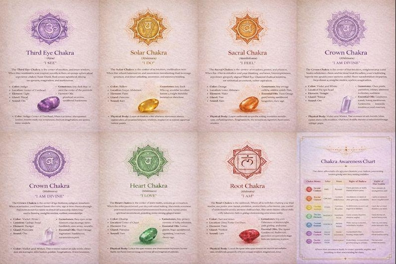 7 Chakra Guide Printable - Etsy