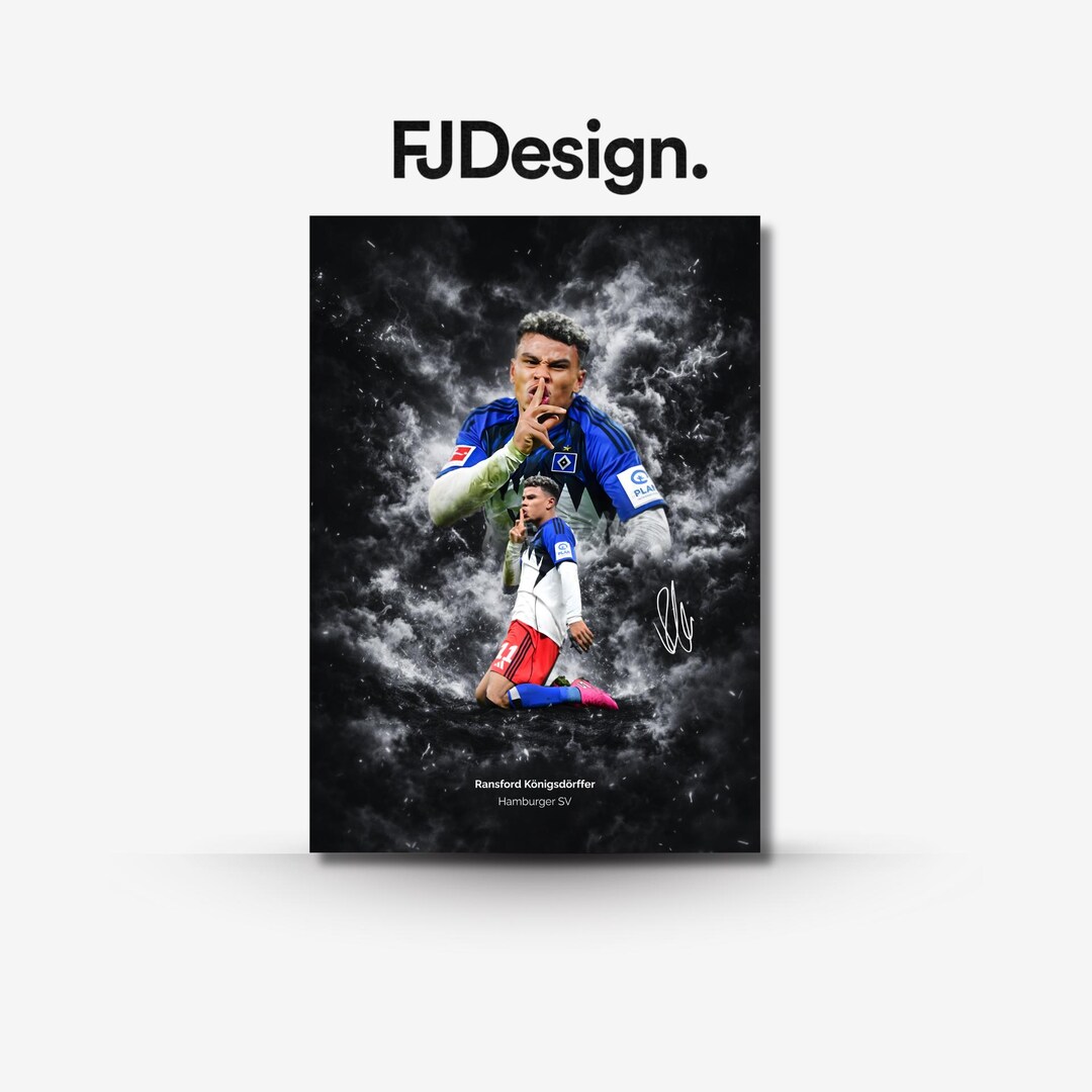 Ransford Königsdörffer Premium Football Poster: Hamburger SV Football ...