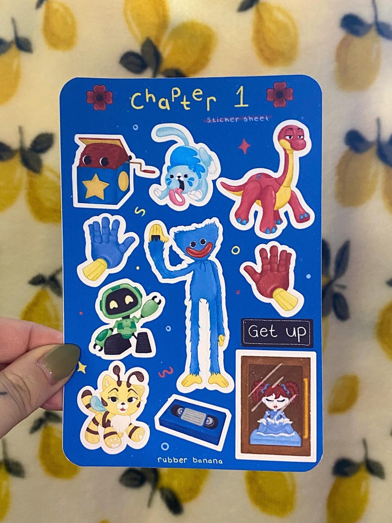 Poppy Playtime Chapter 1 Sticker Sheet | Matte Vinyl, Handmade, Kiss ...