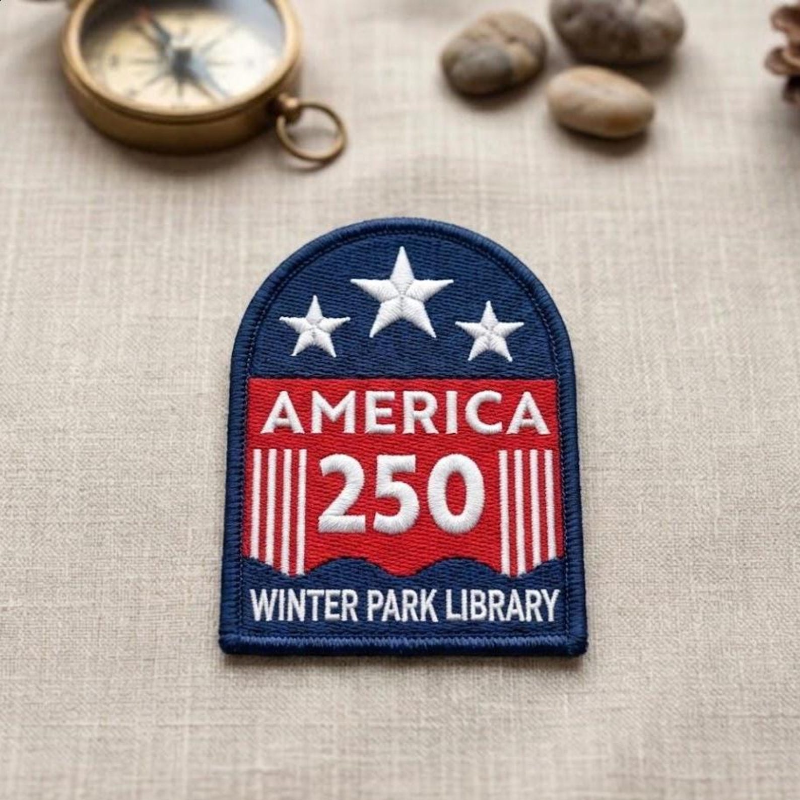 America 250 Winter Park Library Embroidered Patch Patriotic USA Iron on ...