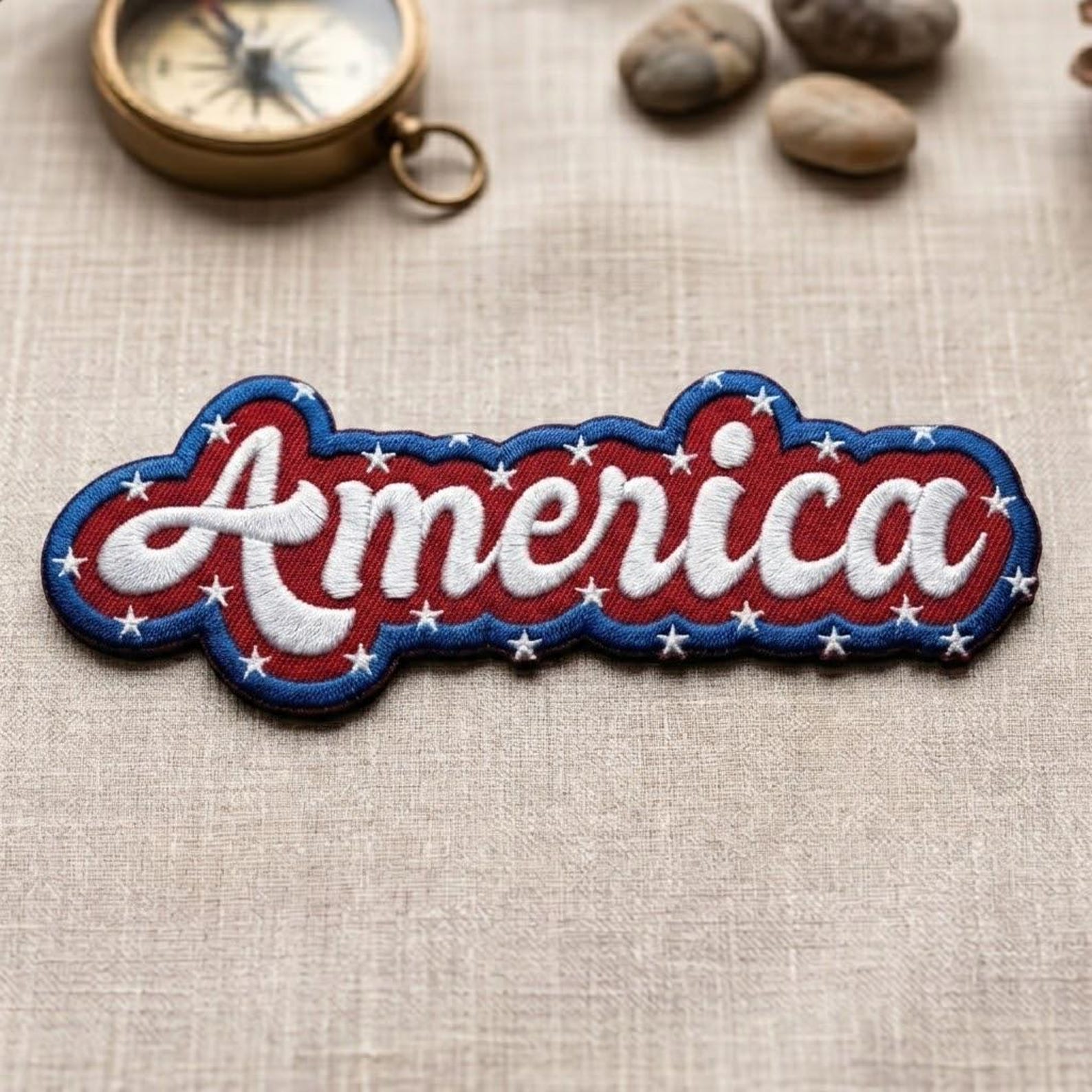 America Patch, Patriotic Embroidered Patch, Red White Blue Iron on ...