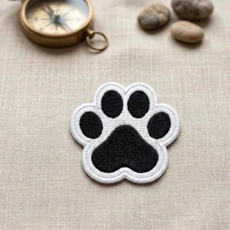 Paw Print Embroidered Patch – Cute Patch for Jackets, Bags, and ...