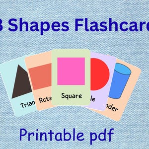 Shapes Flashcards – 28 Geometry Learning Cards, Preschool Activity (PDF ...