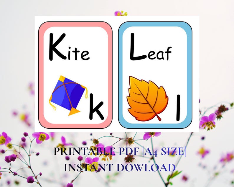 Alphabet Flashcards A-Z, Printable ABC Cards (PDF Download) - Etsy