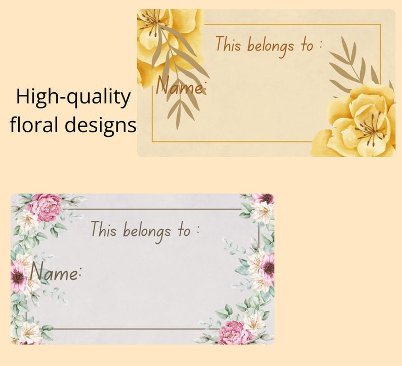 Printable Floral Name Tags | Book Labels, Classroom Organization ...