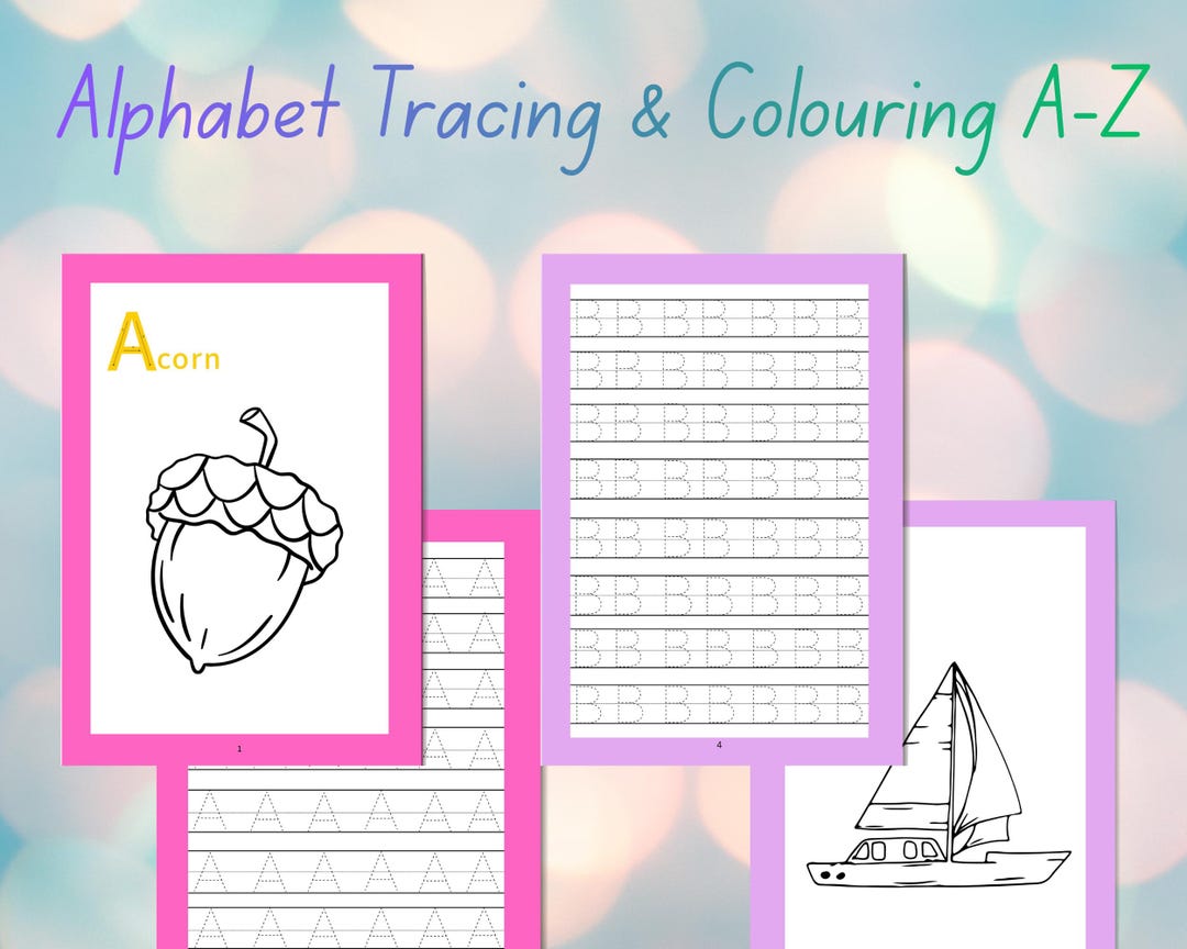 Alphabet Coloring Tracing Book, ABC Learning Workbook (PDF Download) - Etsy
