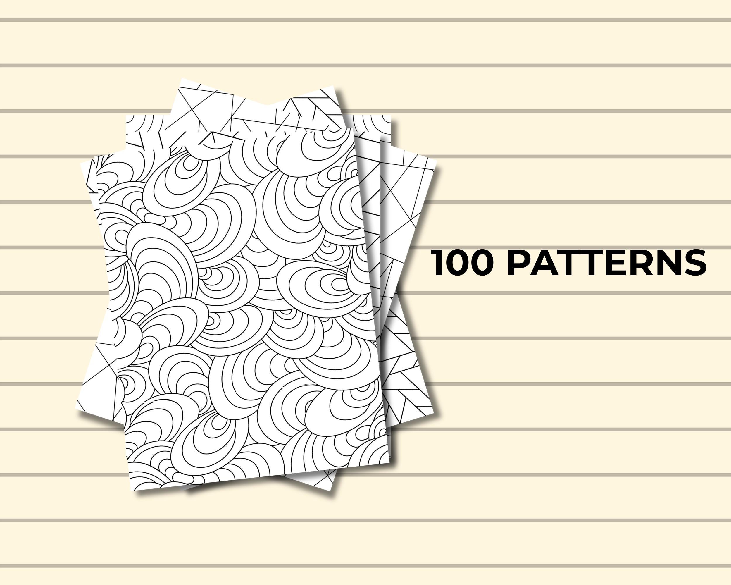 Geometric Pattern Coloring Book, 100 Pages Abstract Mandala, Printable ...