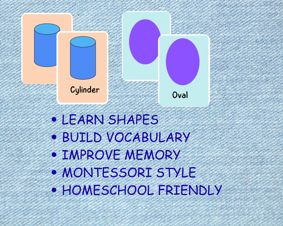 Shapes Flashcards – 28 Geometry Learning Cards, Preschool Activity (PDF ...