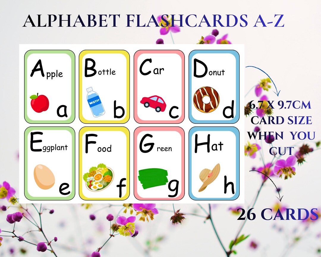 Alphabet Flashcards A-Z, Printable ABC Cards (PDF Download) - Etsy