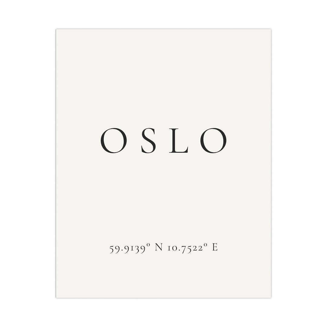 Oslo Coordinates Poster | Matte Poster - Etsy