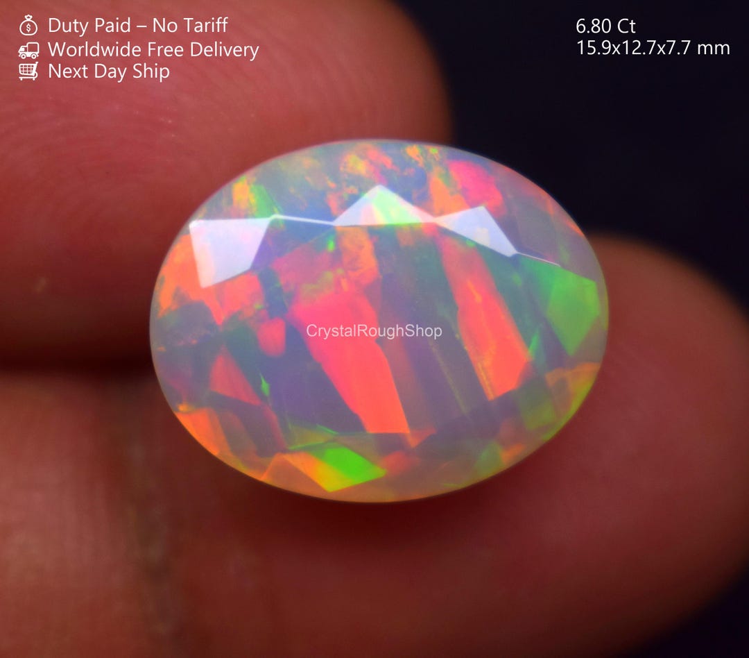 Ethiopian Multi Fire Opal Oval Loose Gemstone 100% Natural Multicolor ...