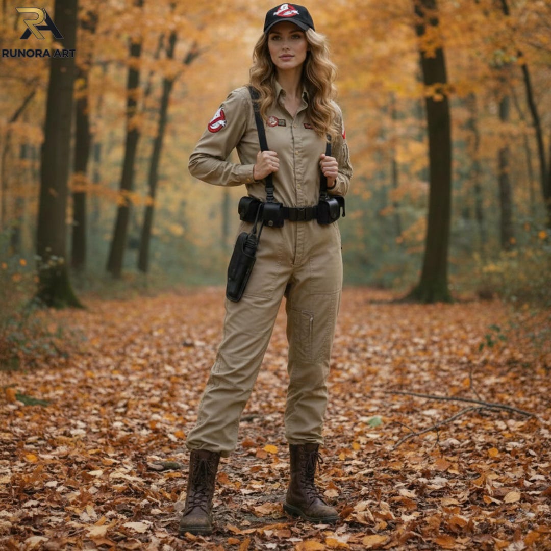 Ghostbuster Inspired Cosplay Costume – Tan Paranormal Hunter Jumpsuit ...