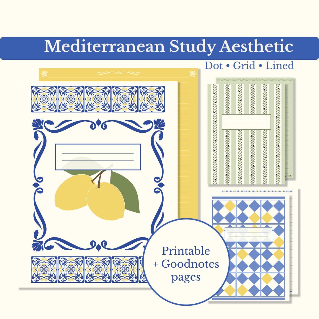 Goodnotes Paper for iPad | Mediterranean Tiles Inspired | Study Notes ...