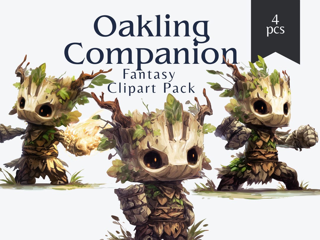 Oakling Companion Clipart – Forest Spirit Creature PNG | Ironbark Grove ...
