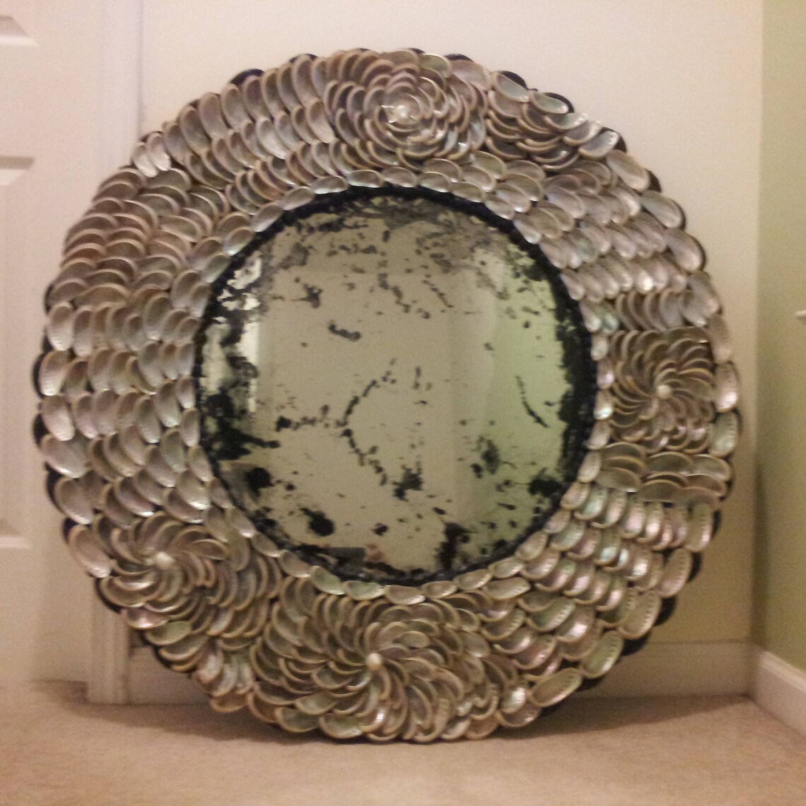 CONTEMPORARY Abalone Sea Shell Frame With an Antique Glass Mirror - Etsy
