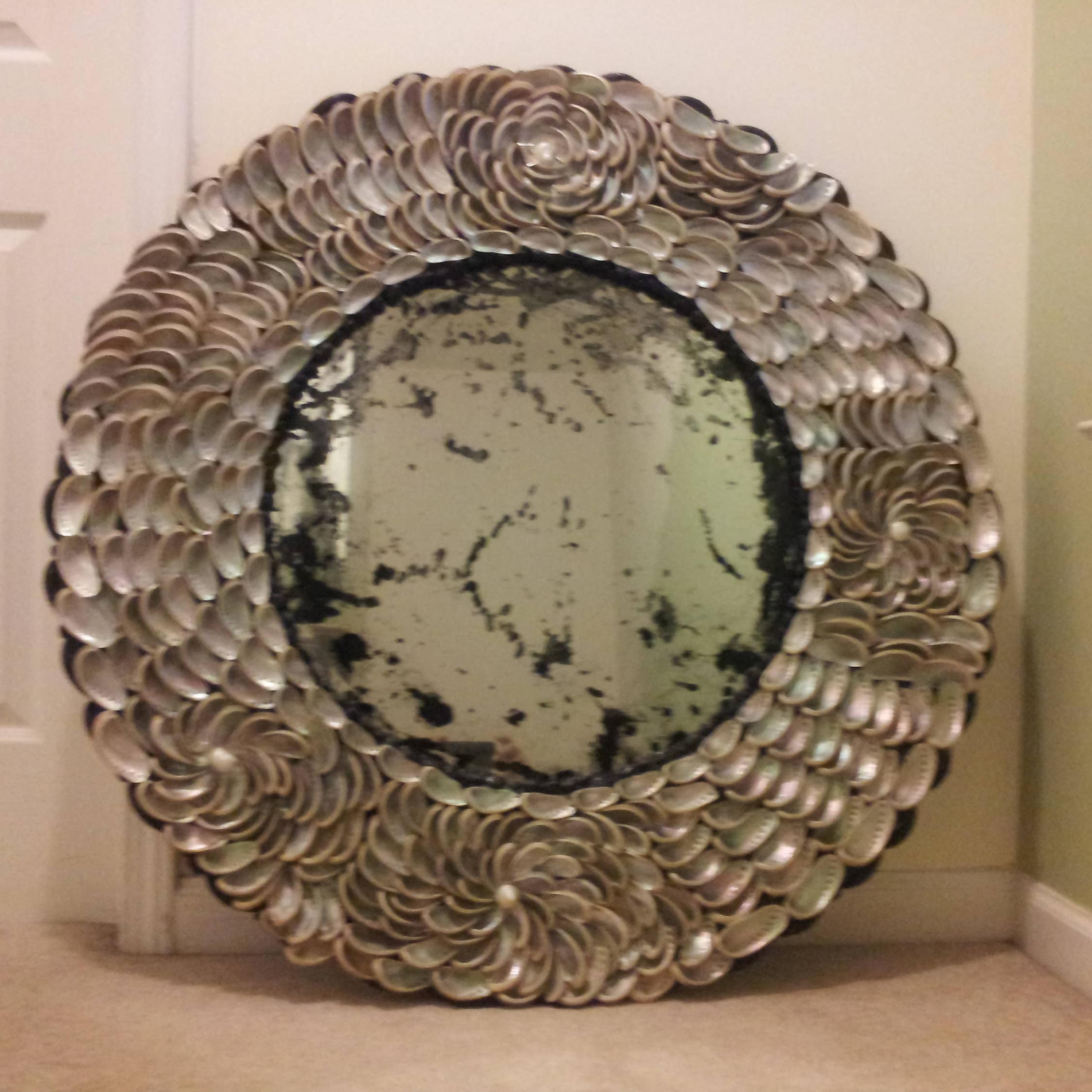 CONTEMPORARY Abalone Sea Shell Frame With an Antique Glass Mirror - Etsy