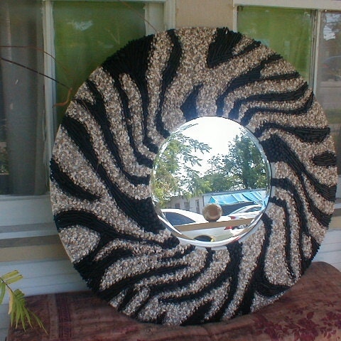 Wild Zebra Contemporary Sea Shell Mirror - Etsy