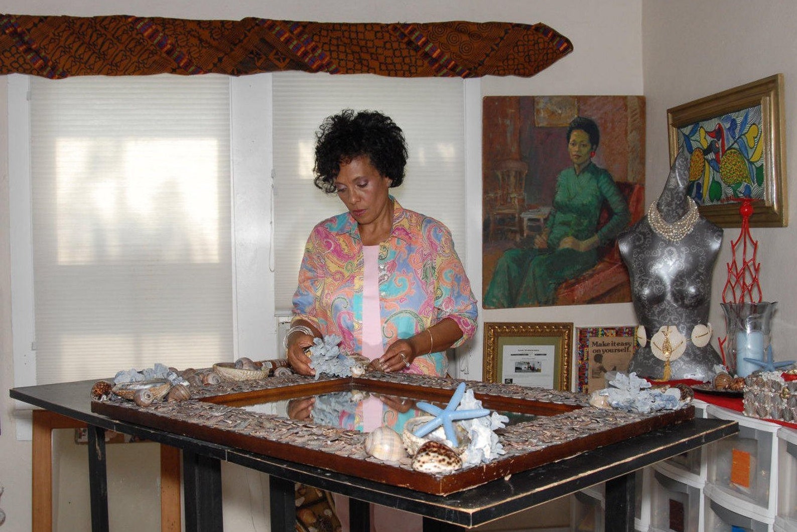 Blue Coral Brown Cowries Fan Clams Sea Shell Square Mirror - Etsy UK