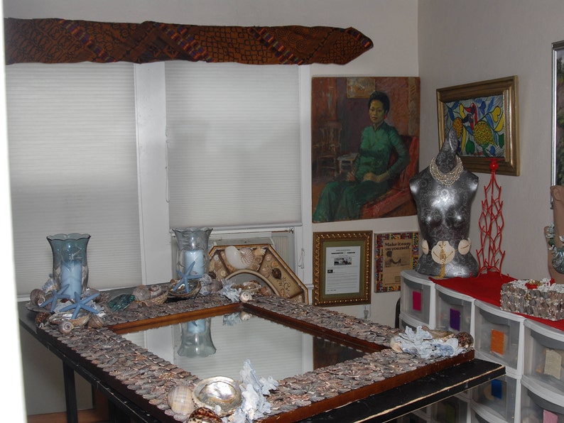 Blue Coral Brown Cowries Fan Clams Sea Shell Square Mirror - Etsy UK