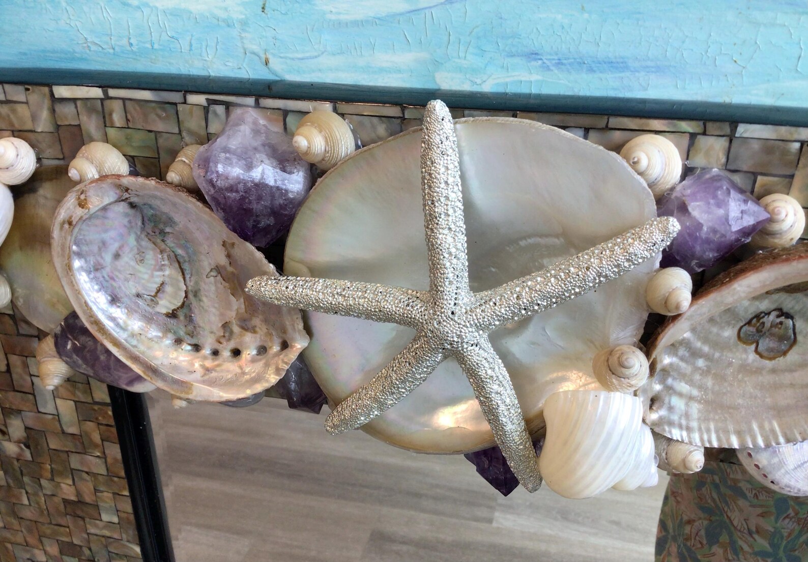 Sophisticated Silver Blend With Sea Shells on a Square Mosaic Frame - Etsy