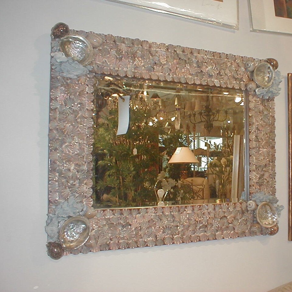 Blue Coral Brown Cowries Fan Clams Sea Shell Square Mirror - Etsy UK