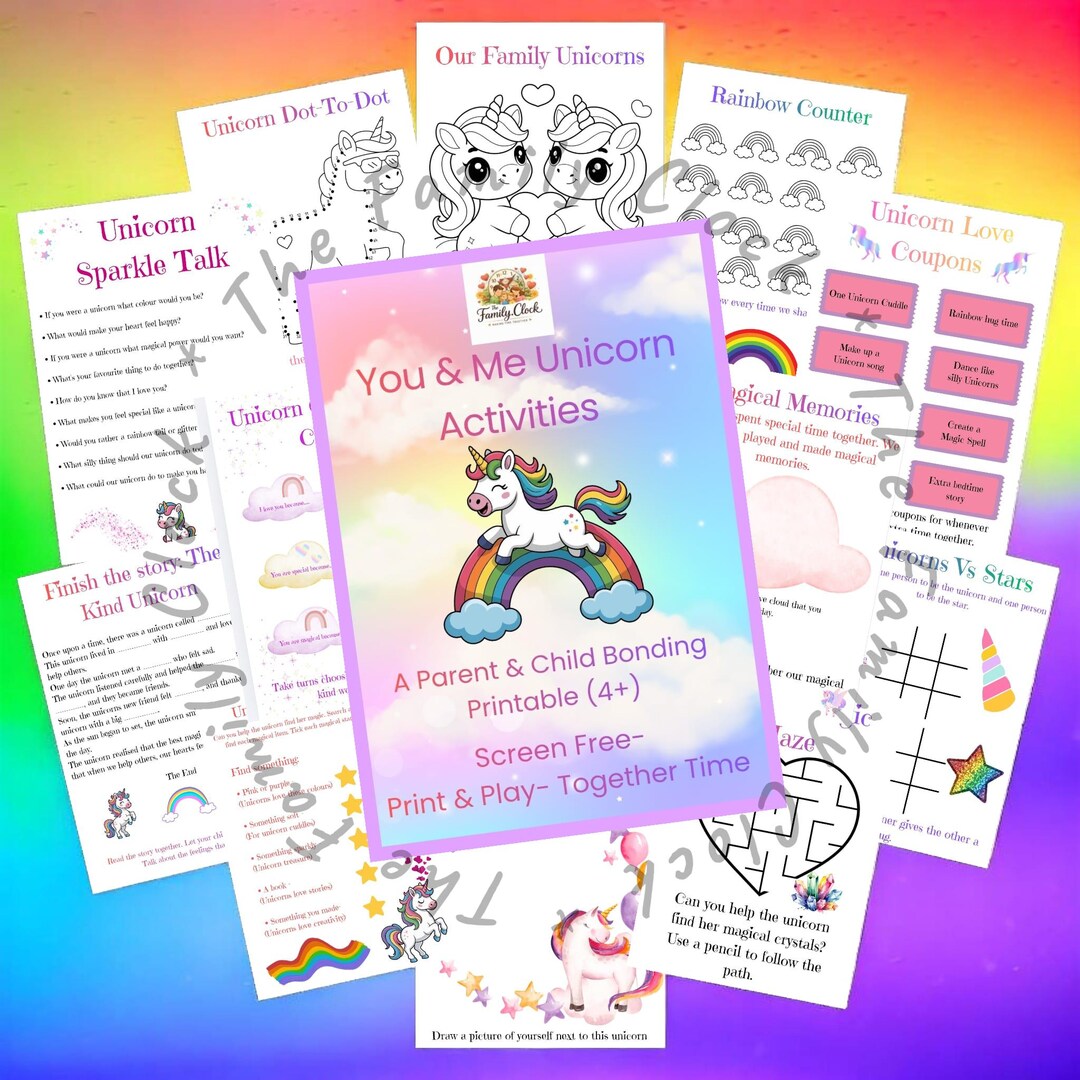 Parent & Child Unicorn Activity Pack | Family Bonding Activities ...