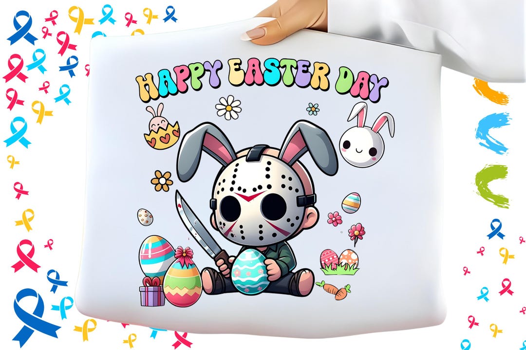 Easter Bunny PNG, Horror Movie Sublimation Design, Slasher Easter ...
