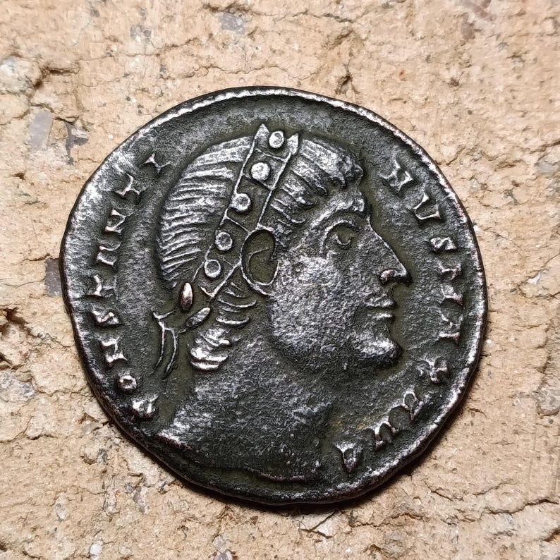 Constantine I Roman Coin, 328 AD Copper Follis, Constantinople Mint - Etsy