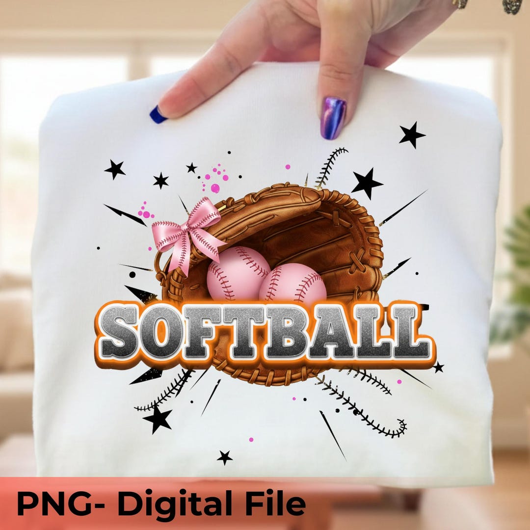 Softball Mom PNG | Pink Bow Softball Glove Design | Sports Moms Club ...