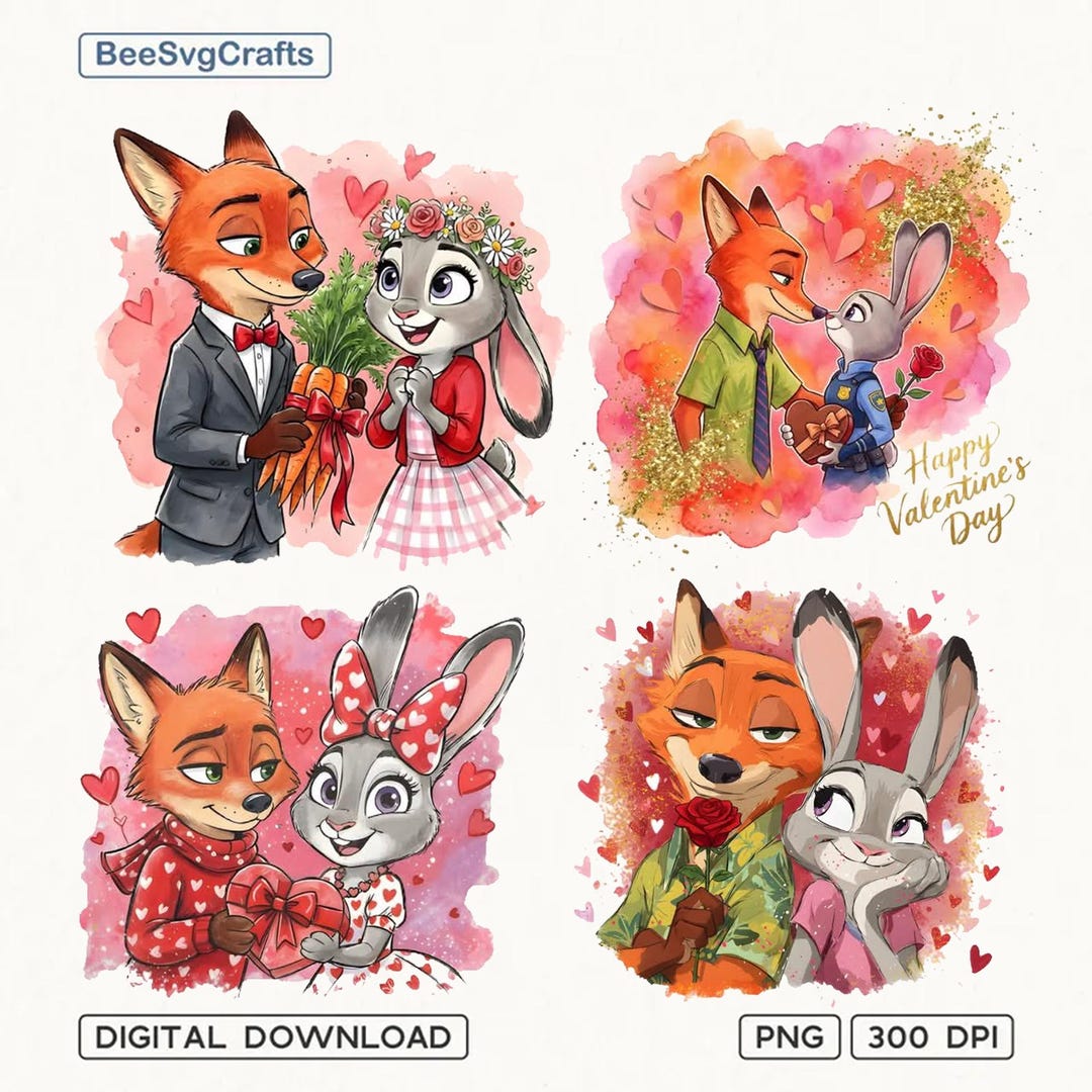 File PNG Zootopia Characters Wrapped in Soft Valentine Romance ...