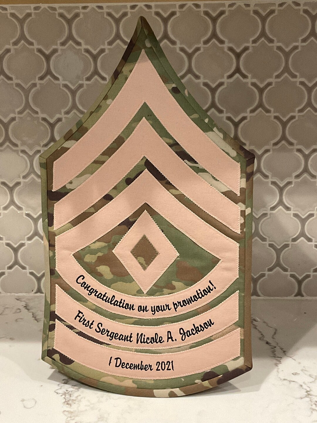 MADE TO ORDER - Custom Army Enlisted Stripe Mini Quilt- Promotion ...