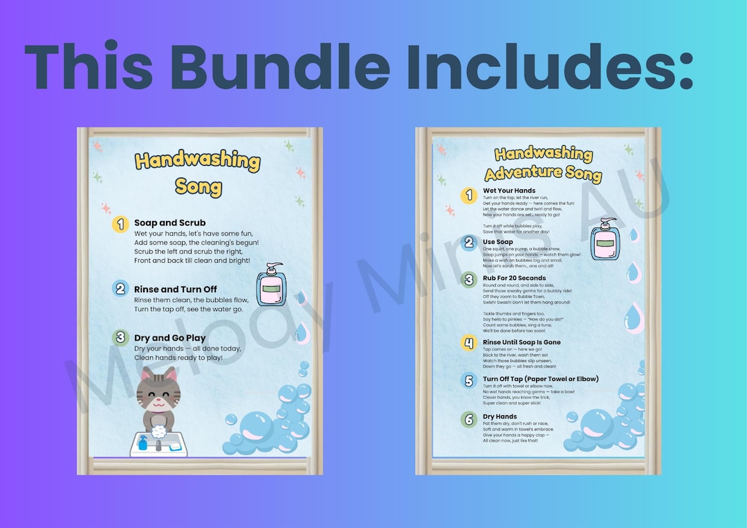 Handwashing Songs Bundle for Kids | Sing-along Bathroom Posters ...
