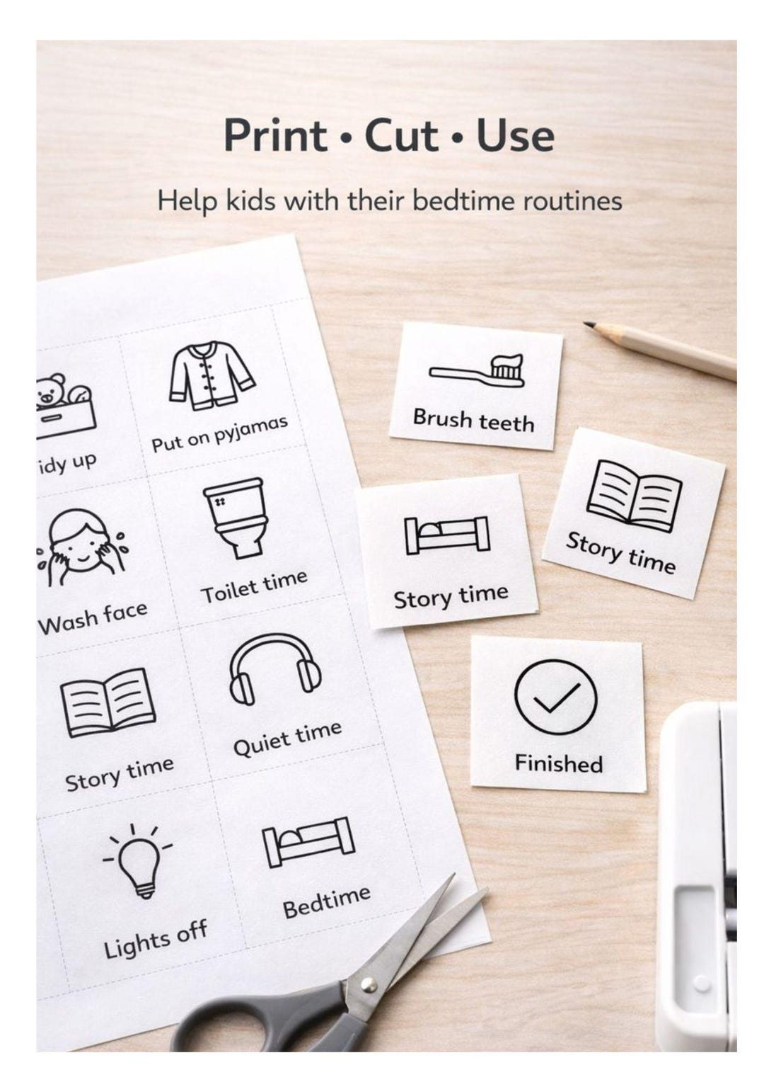 Printable Bedtime Routine Cards for Kids | Visual Schedule PDF - Etsy