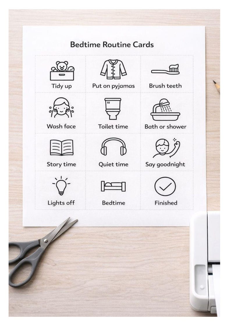 Printable Bedtime Routine Cards for Kids | Visual Schedule PDF - Etsy