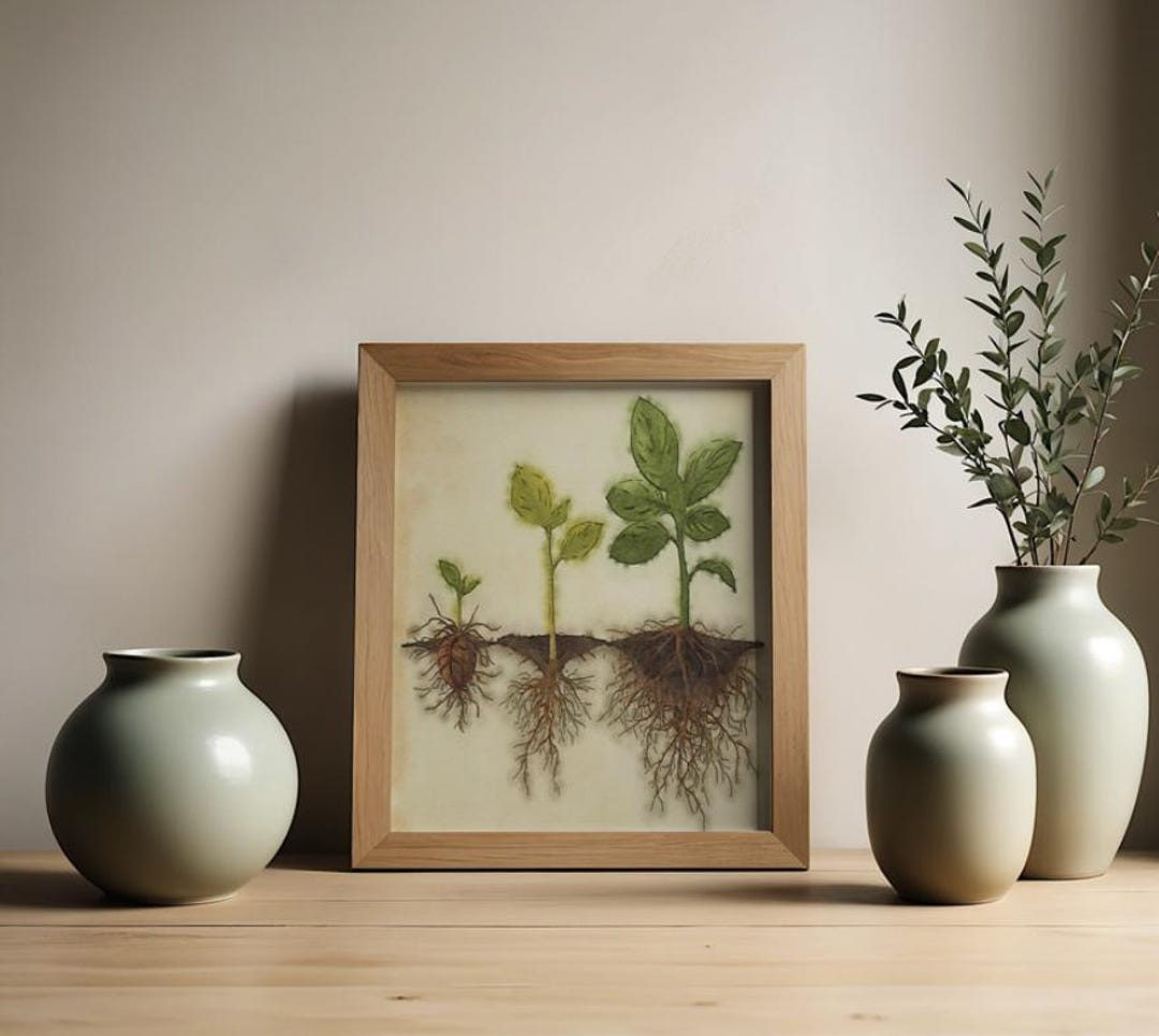 Plant Growth Stages Wall Art Printable – Seed to Sprout to Plant ...