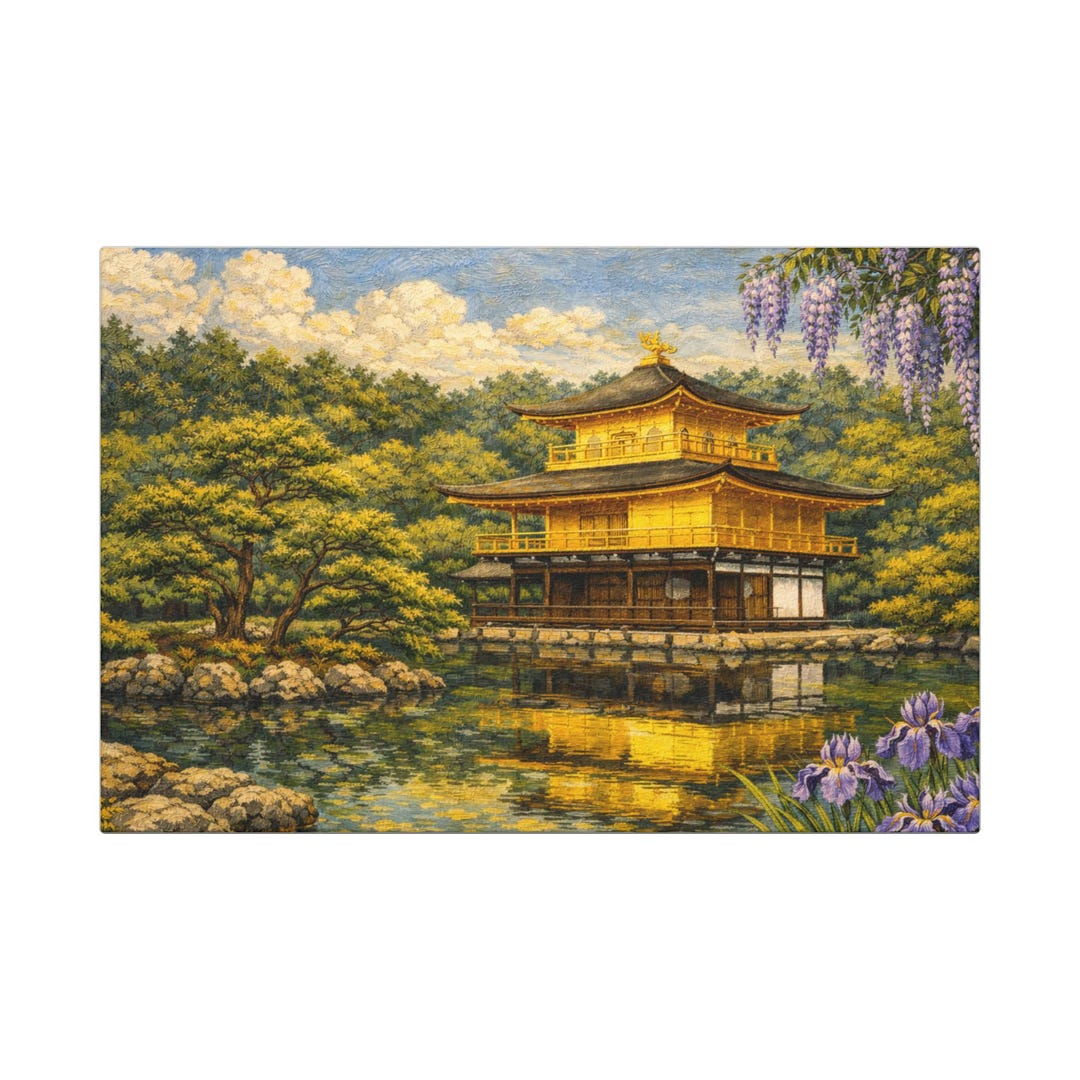 Kinkaku-ji Golden Pavilion Canvas Print, Kyoto Japan Oil Painting Wall ...