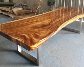 Live Edge Custom Made Dining Table Reclaimed Golden Acacia | Etsy