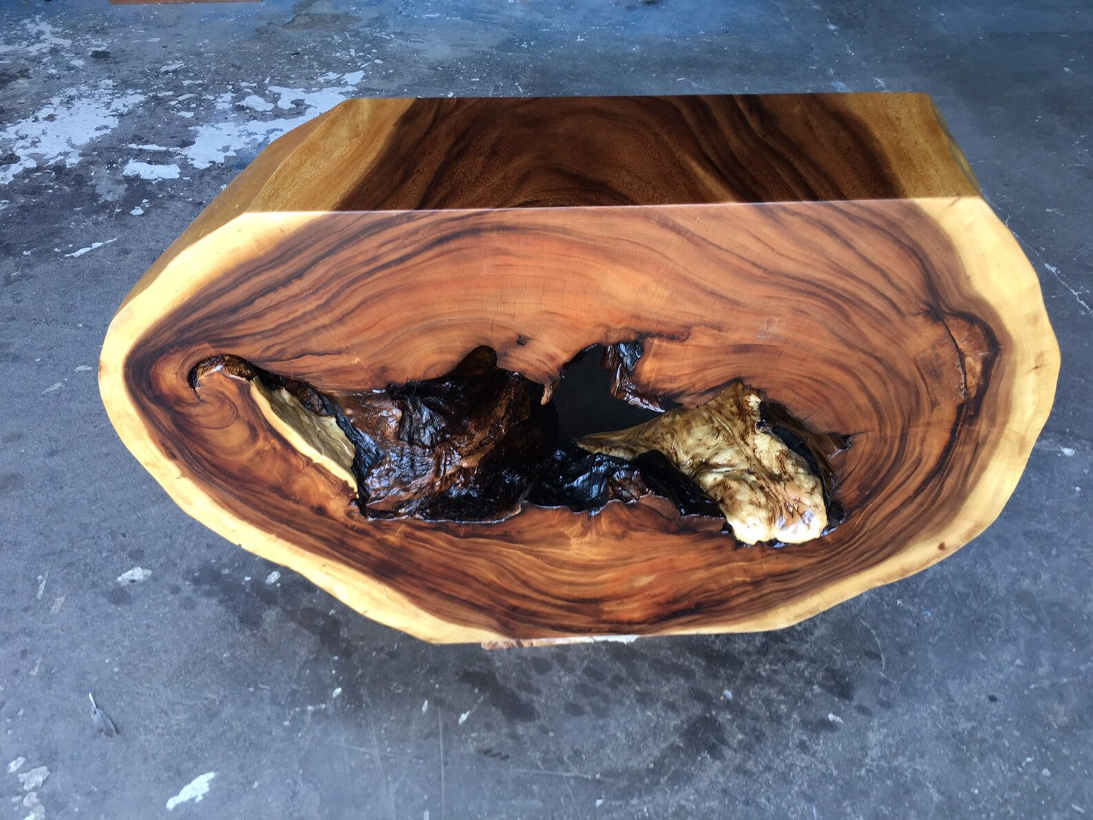 Large Live Edge Trunk Console Table Grade AAA Reclaimed Thai Golden ...