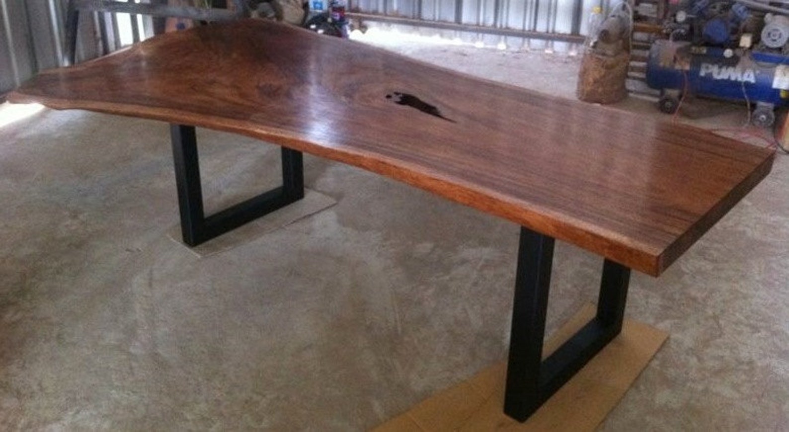 Live Edge Dining Table Reclaimed Golden Acacia Wood Single Etsy