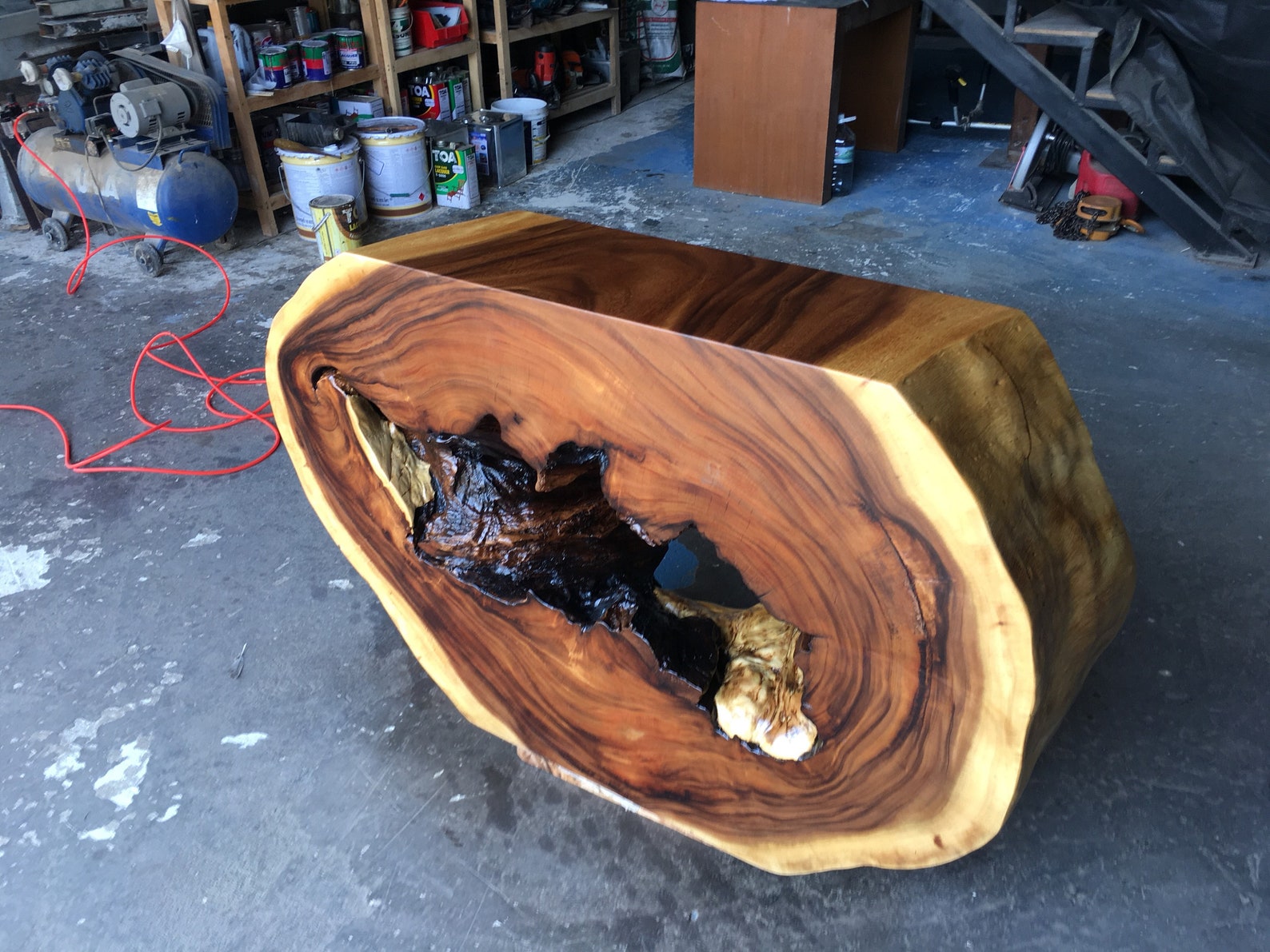 Large Live Edge Trunk Console Table Grade AAA Reclaimed Thai Golden ...