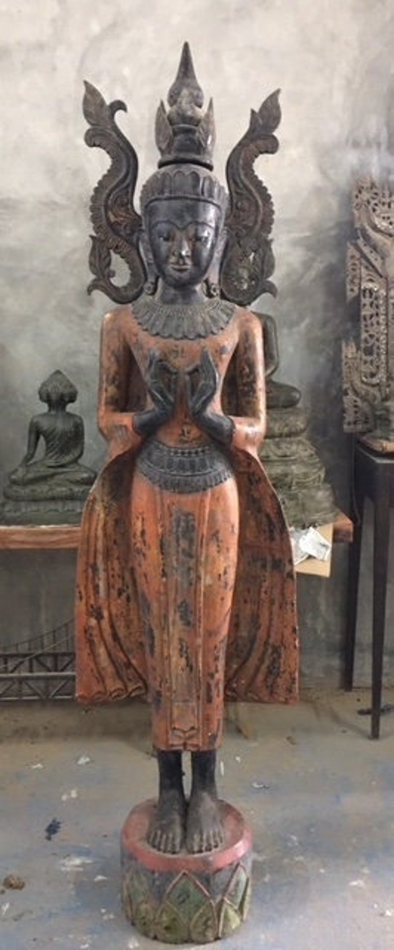 Extremely Rare Antique Large Shan Tai Yai Style Standing - Etsy