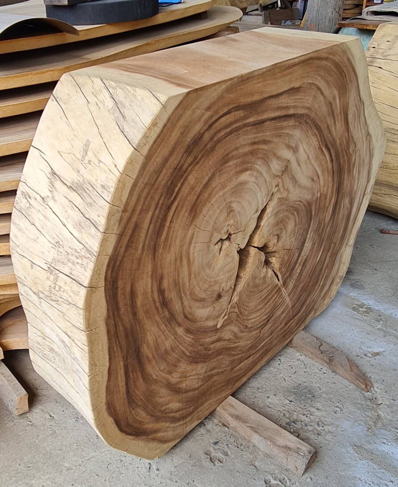 Custom Made Large Live Edge Solid Wood Trunk Console Table Grade AAA ...