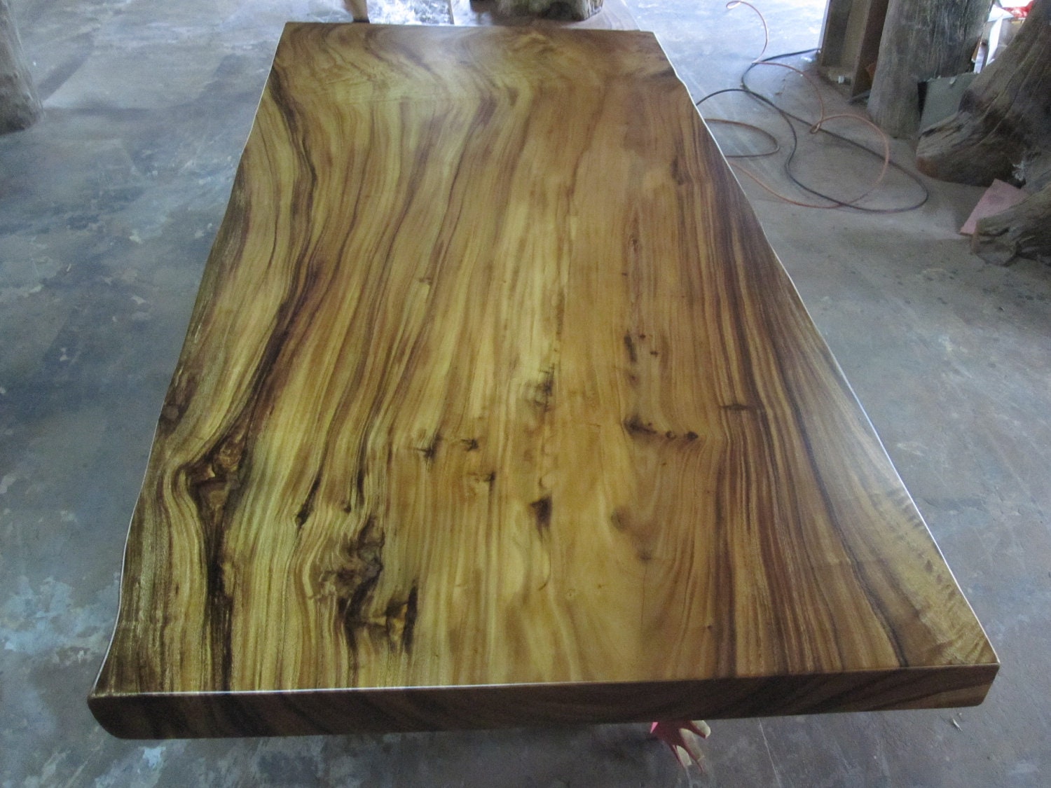 Solid Slab Wood Dining Table 8.5 Ft Length Grade AAA Reclaimed Thai ...