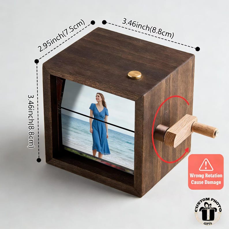 Personalized Photo Flip Animation Box | Custom Wooden Light up Photo ...
