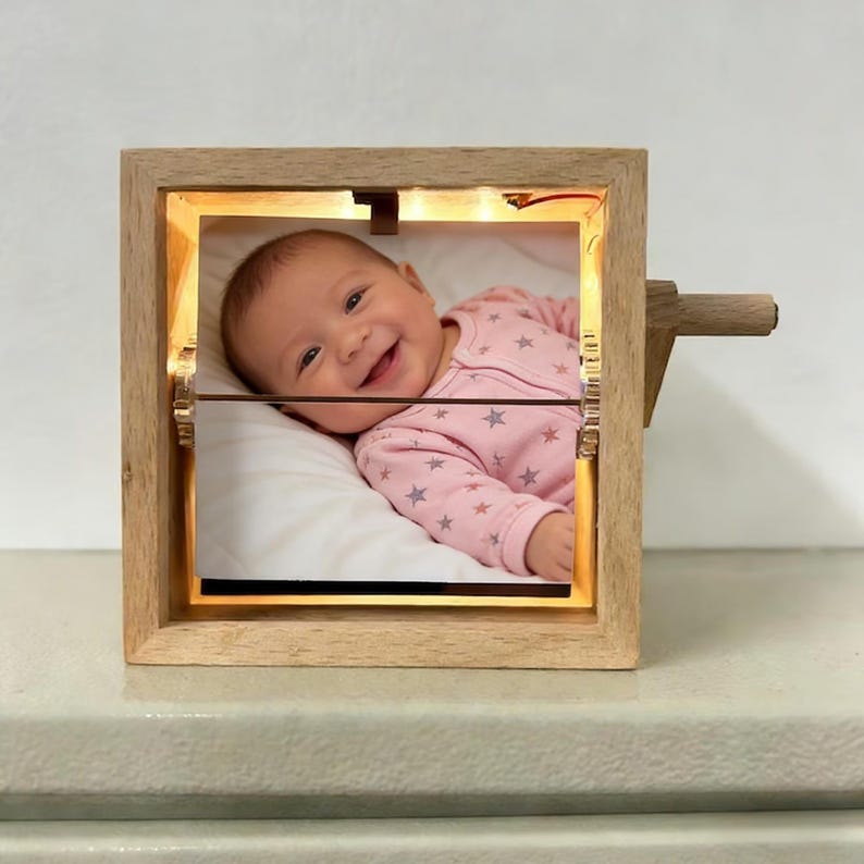 Personalized Photo Flip Animation Box | Custom Wooden Light up Photo ...