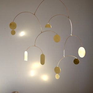 Brass Kinetic Mobile, Modern Geometric Hanging Art - Etsy