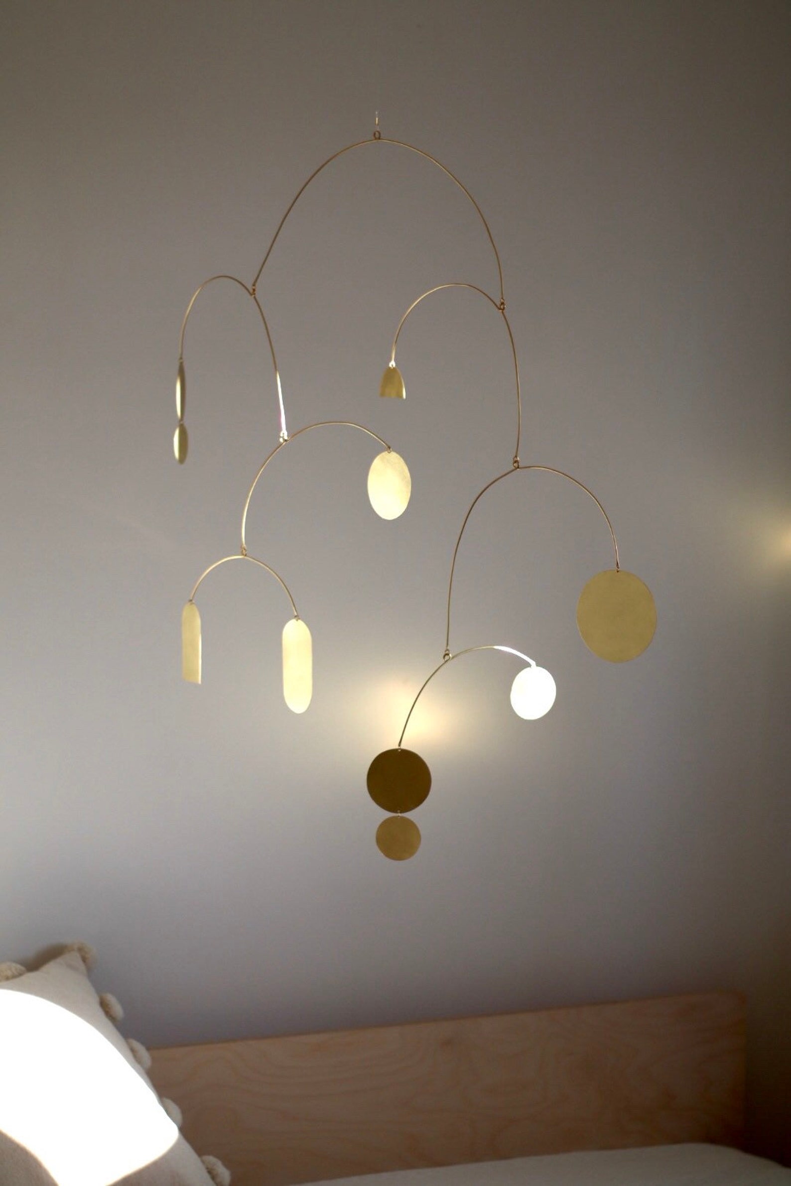 Brass Kinetic Mobile, Modern Geometric Hanging Art - Etsy