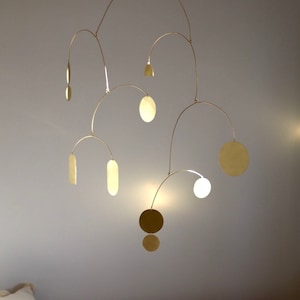 Brass Kinetic Mobile, Modern Geometric Hanging Art - Etsy